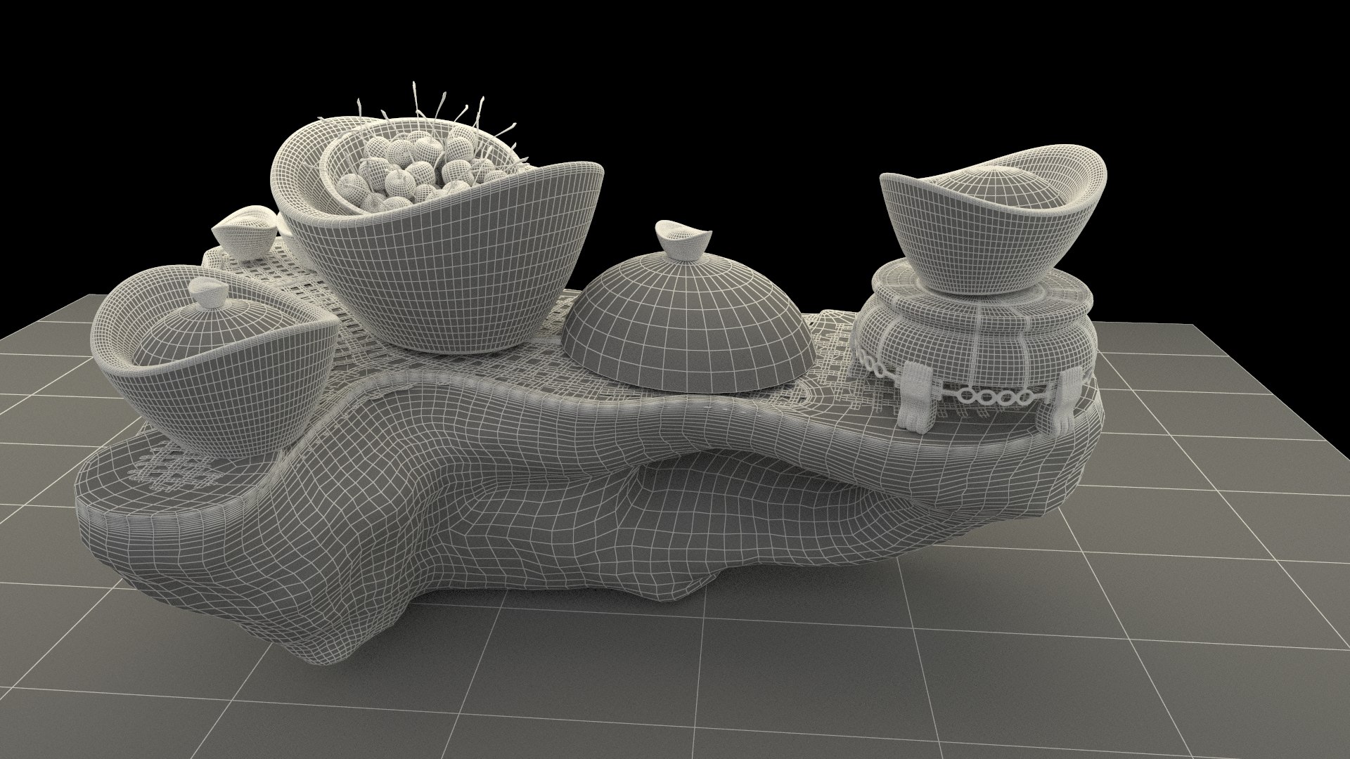 3D Chinese gold Ingot and cheery model - TurboSquid 2150359