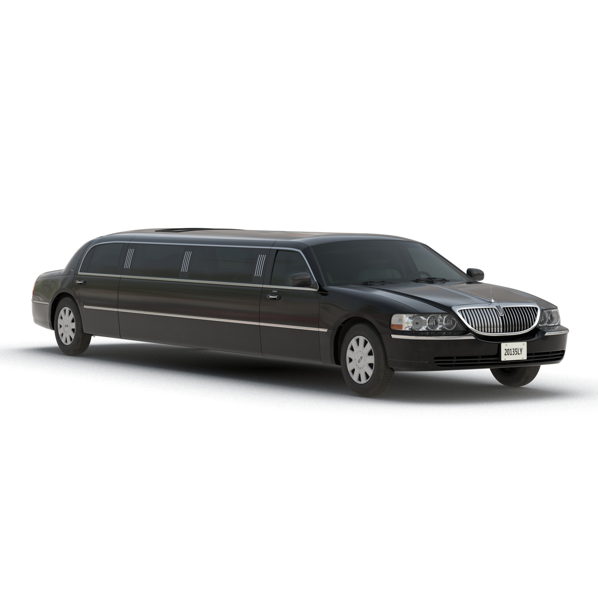 3d stretch car limousine black