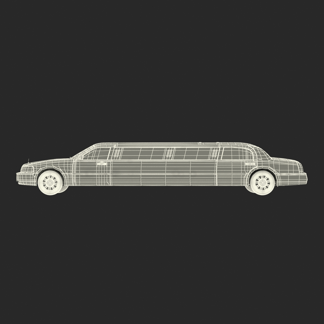 3d stretch car limousine black