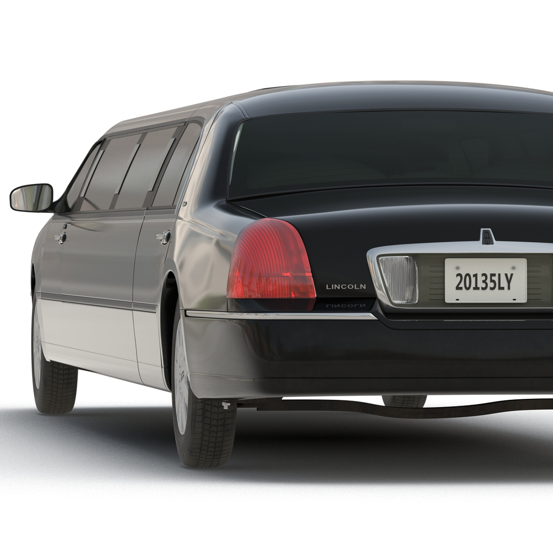 3d stretch car limousine black