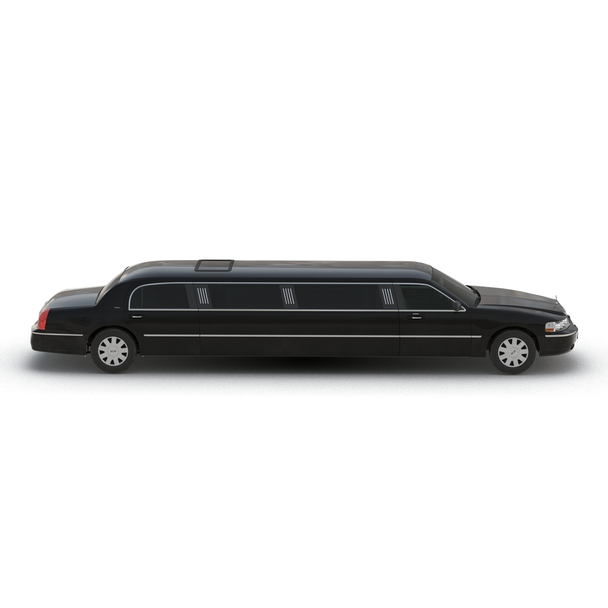 3d stretch car limousine black