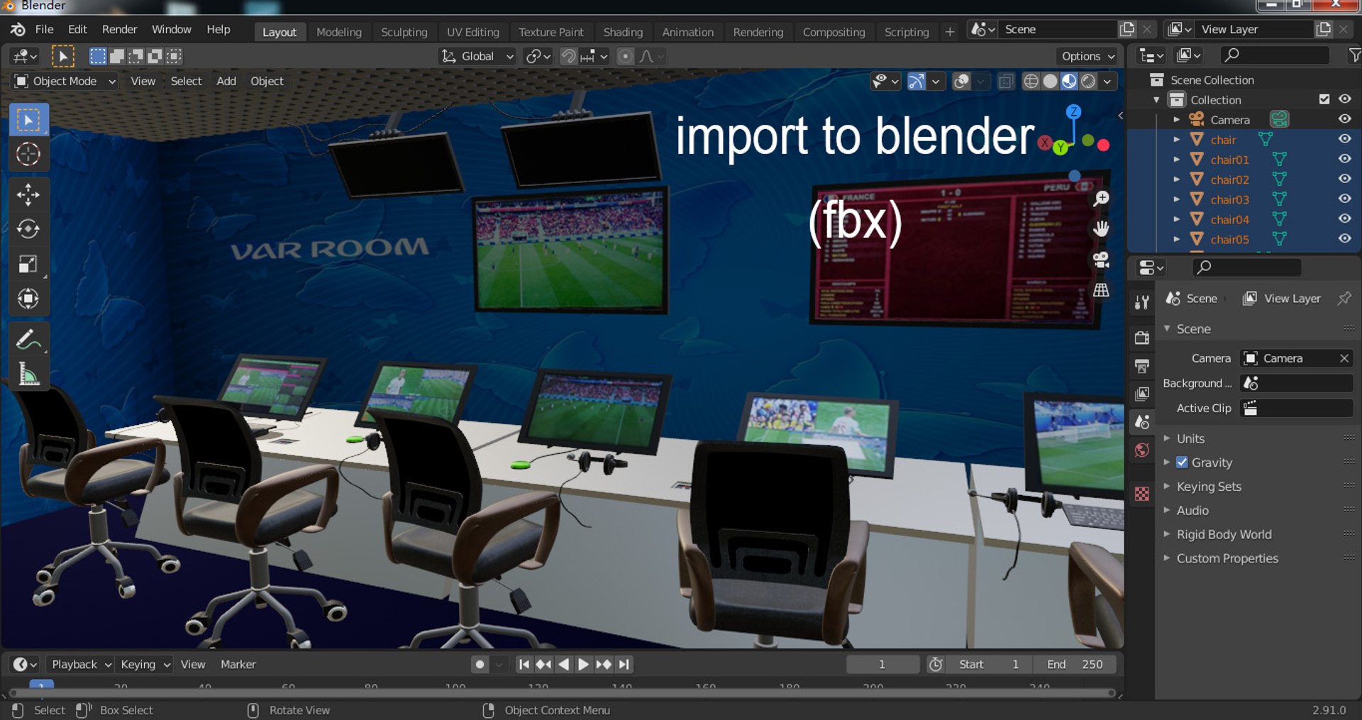 3D Soccer VAR Room Model - TurboSquid 2109454