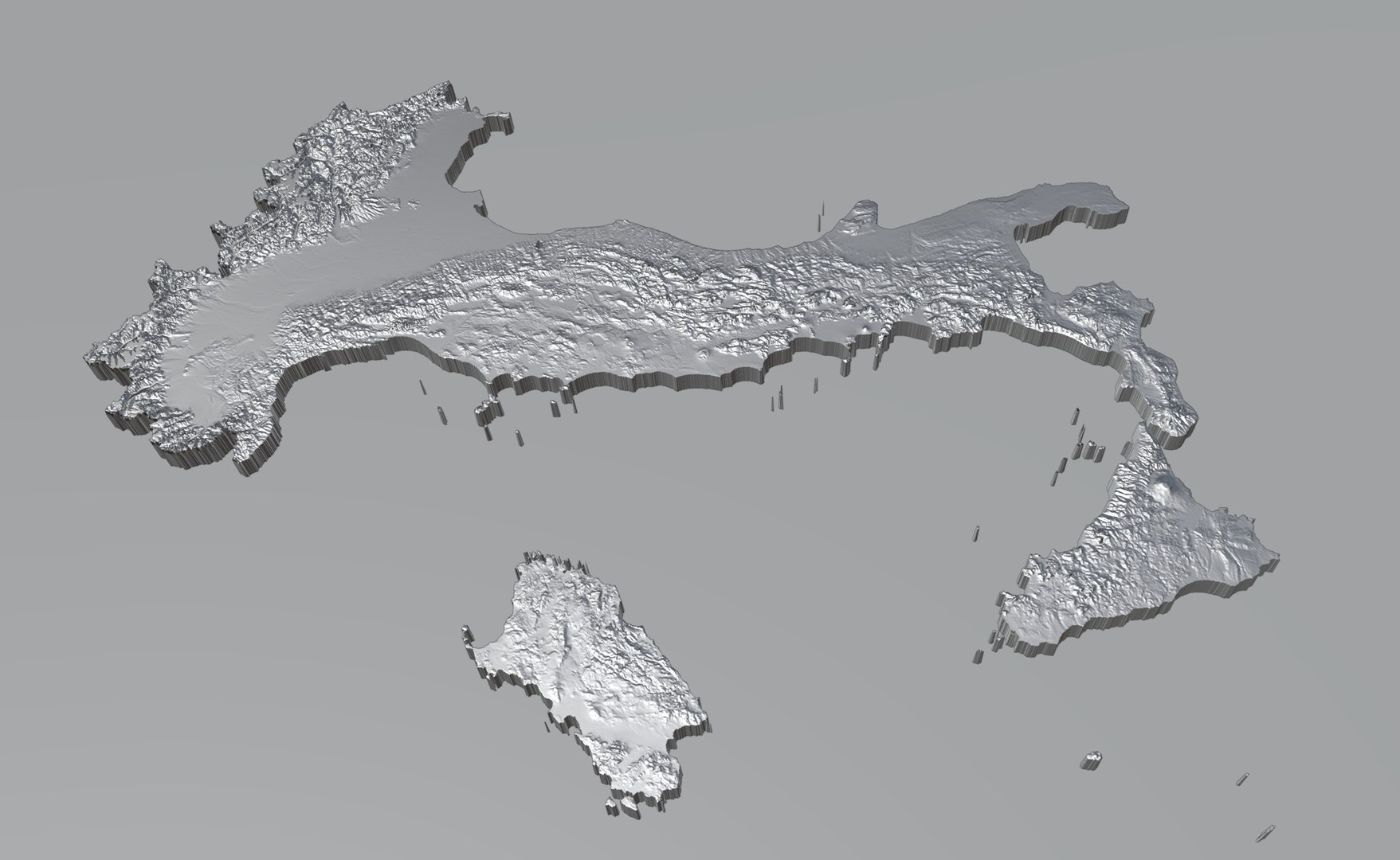 Italy Terrain Map 3D Model - TurboSquid 2336195