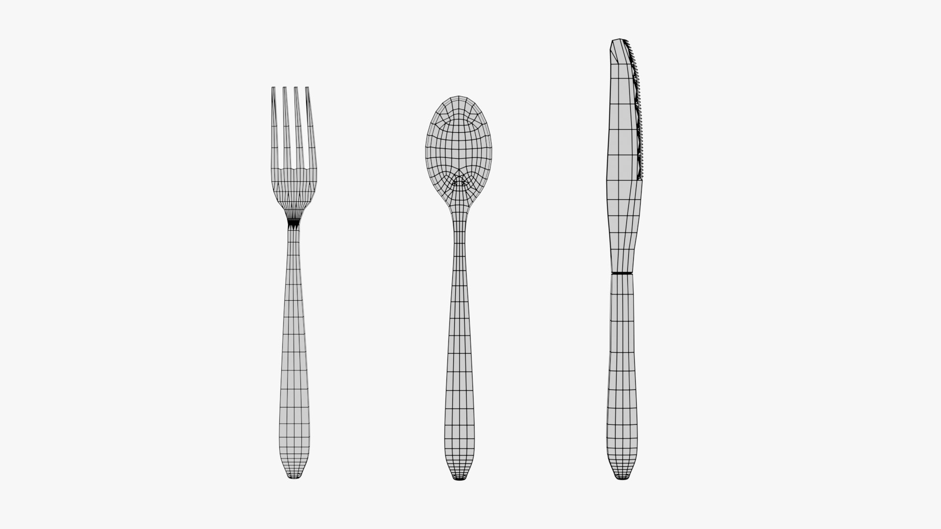 3D Model Basic Silverware Cutlery Set - TurboSquid 1989799