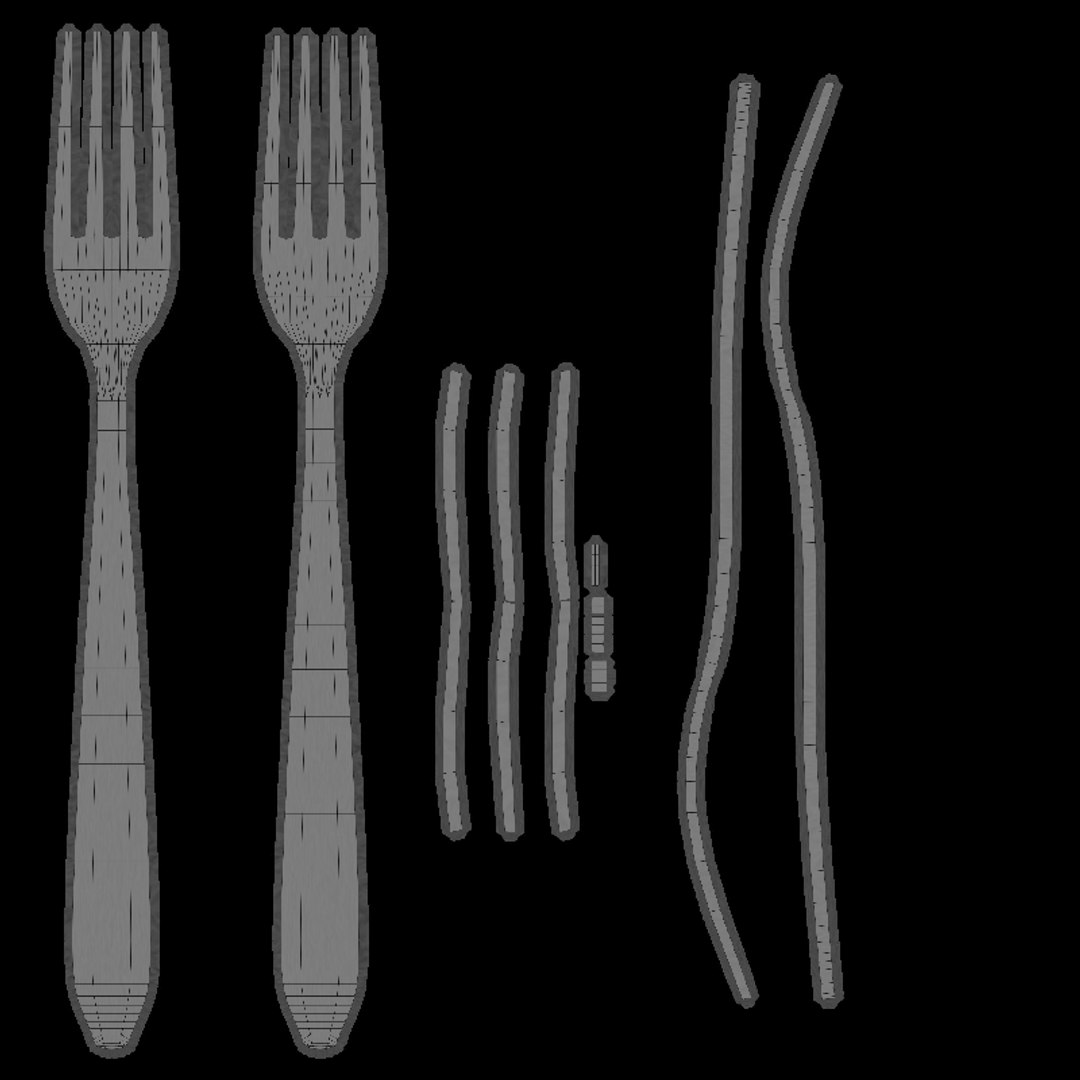3D Model Basic Silverware Cutlery Set - TurboSquid 1989799