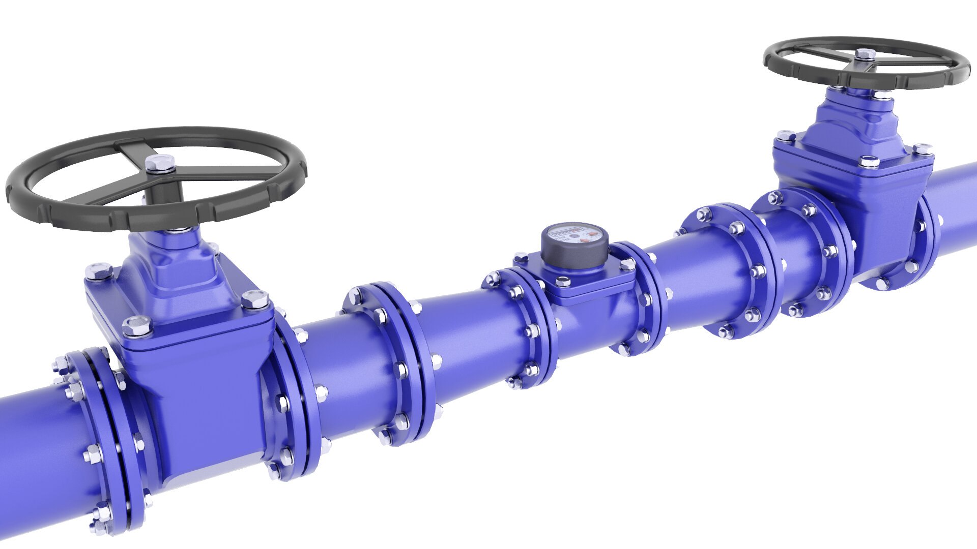 Water Pipe Water Meter Valve 25 model - TurboSquid 1764604