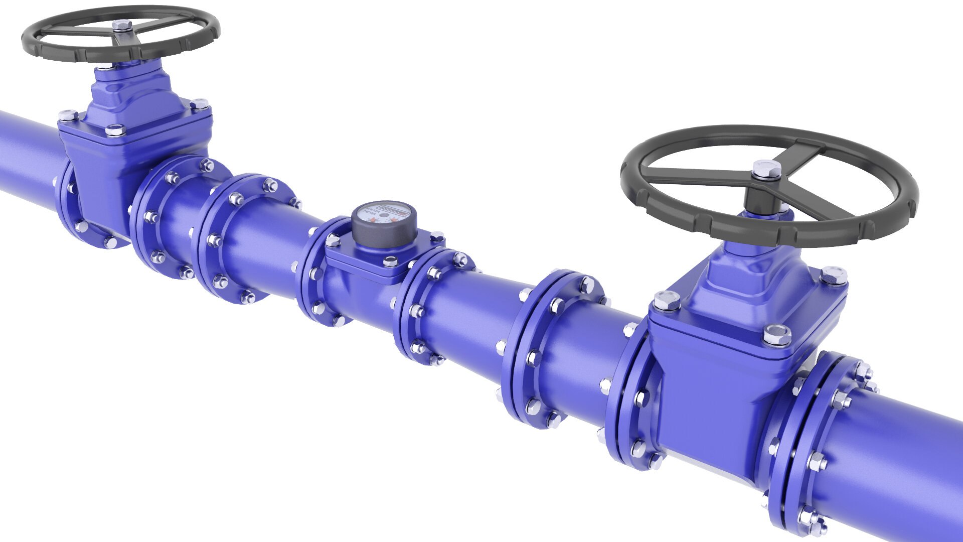 Water Pipe Water Meter Valve 25 model - TurboSquid 1764604