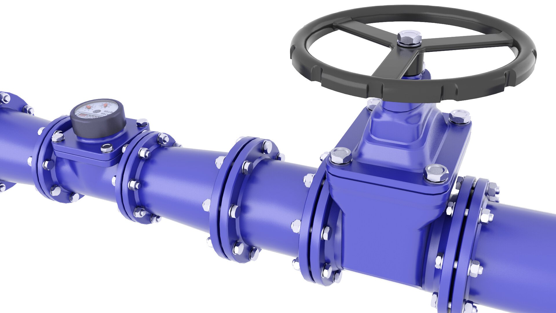 Water Pipe Water Meter Valve 25 model - TurboSquid 1764604