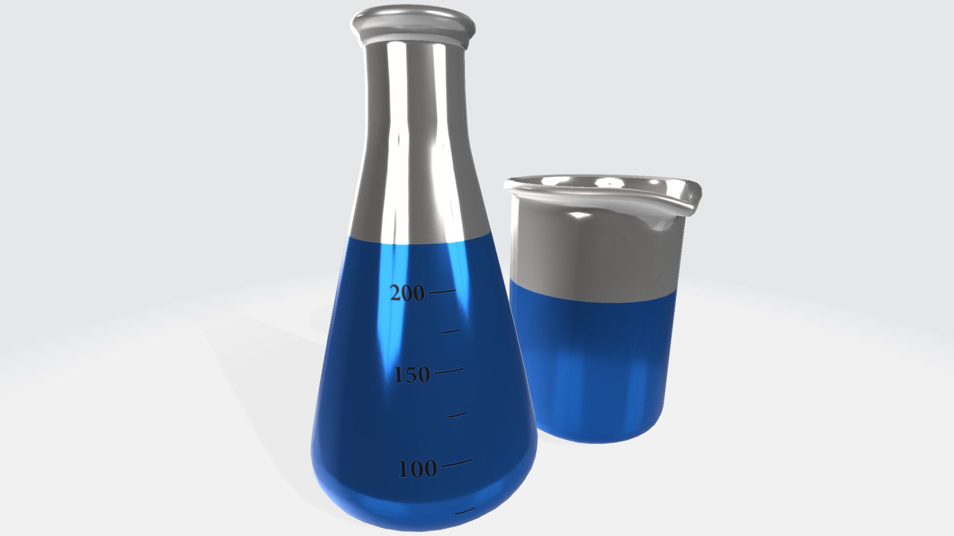 3D Model Beaker And Flask - TurboSquid 2342736