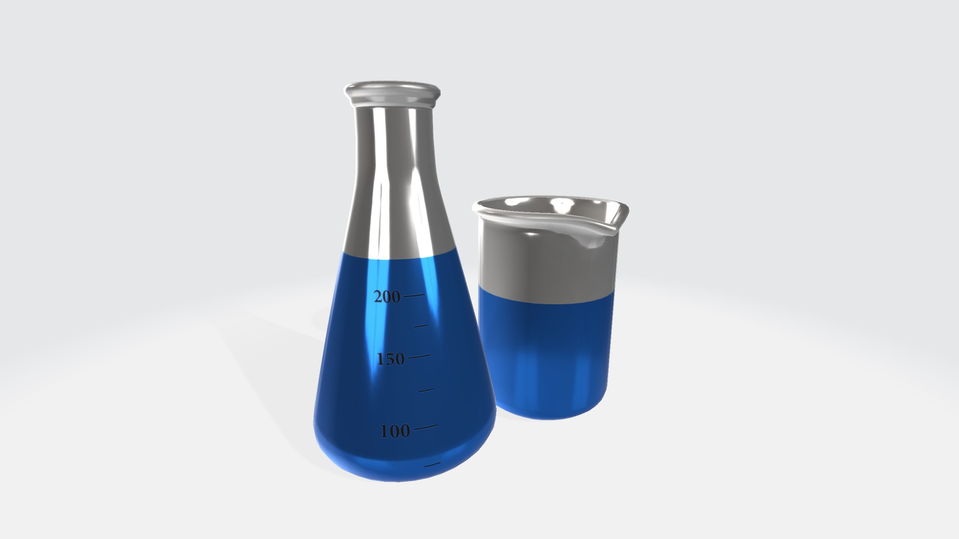 3D Model Beaker And Flask - TurboSquid 2342736