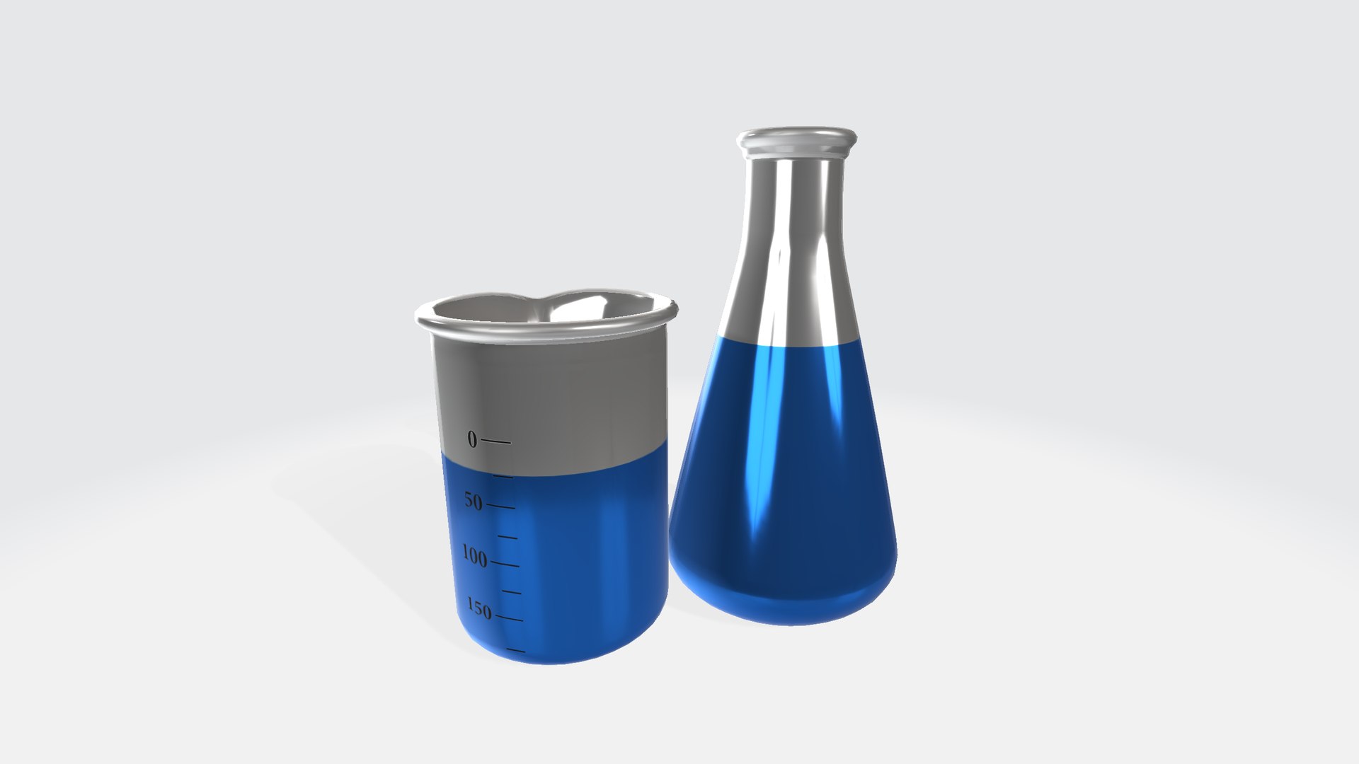 3D Model Beaker And Flask - TurboSquid 2342736