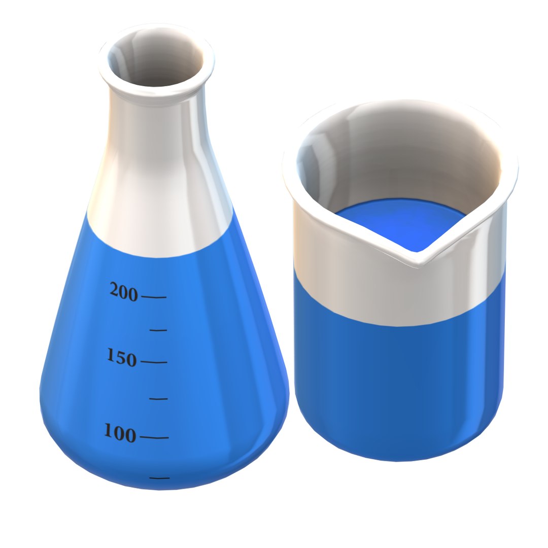 3D Model Beaker And Flask - TurboSquid 2342736