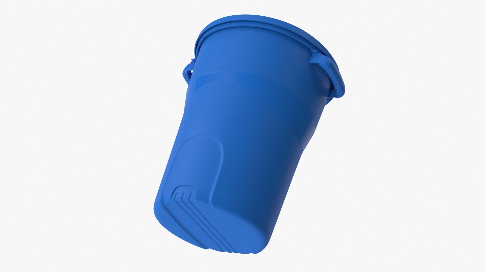 3D Model Round Blue Trash Can - TurboSquid 2082869
