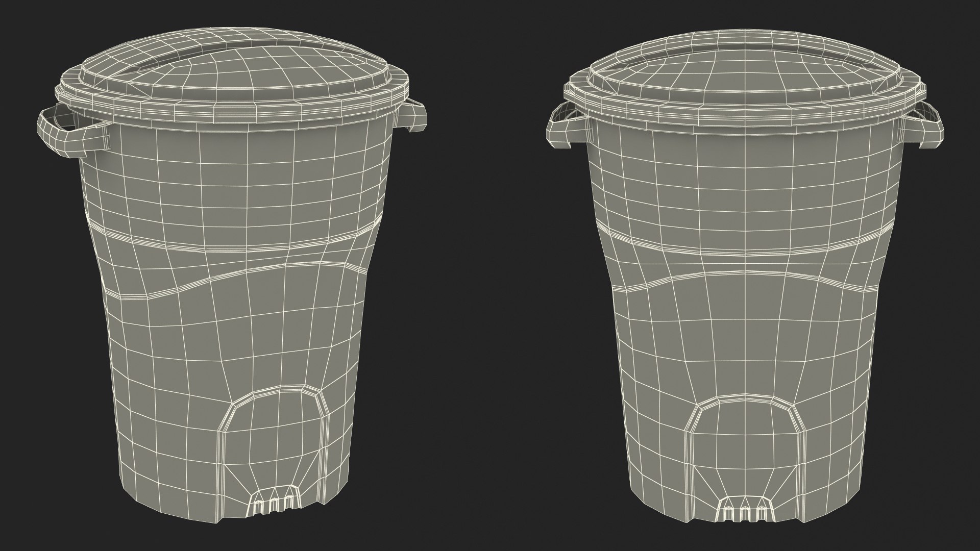 3D Model Round Blue Trash Can - TurboSquid 2082869