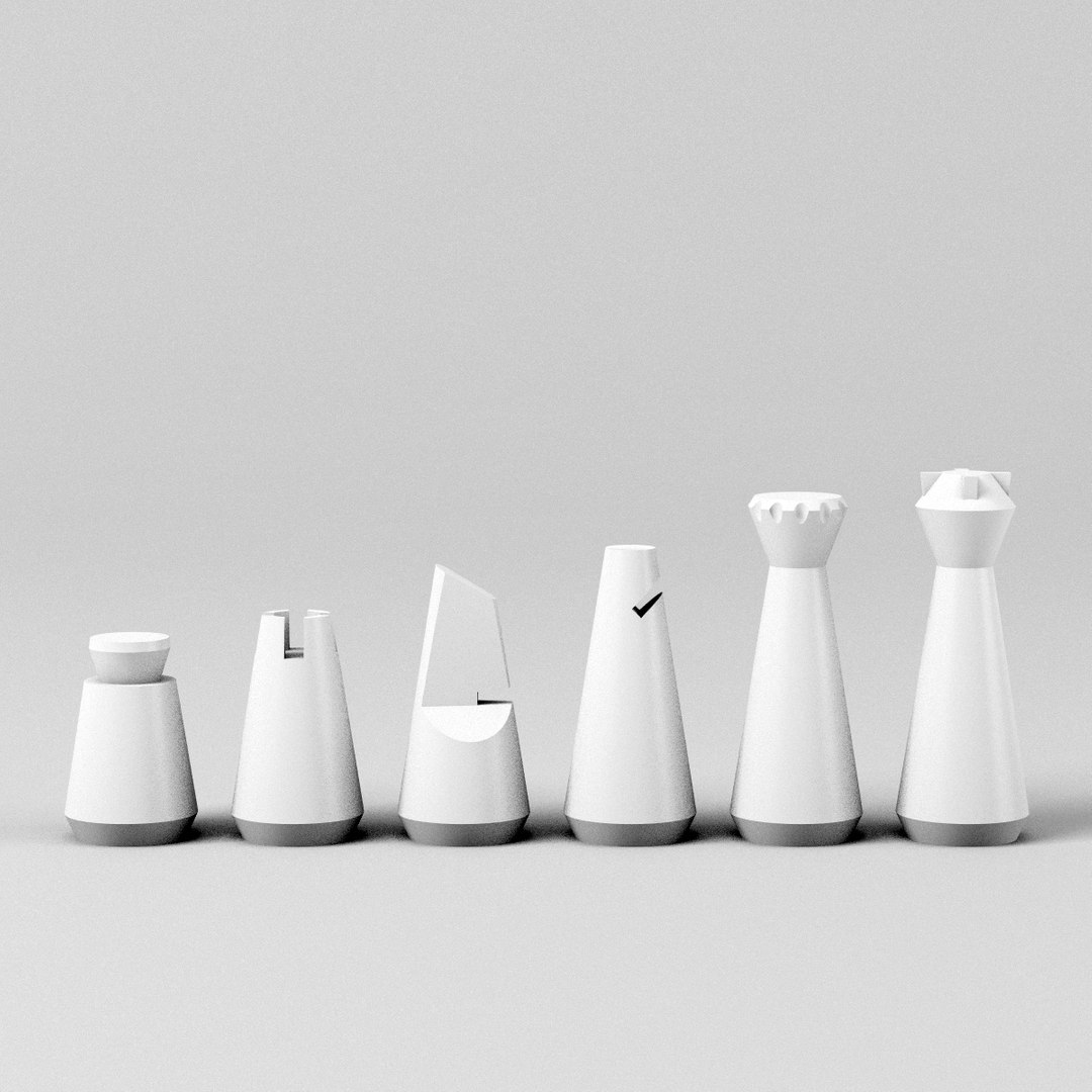 Modern Chess Pieces Board 3D - TurboSquid 1502579