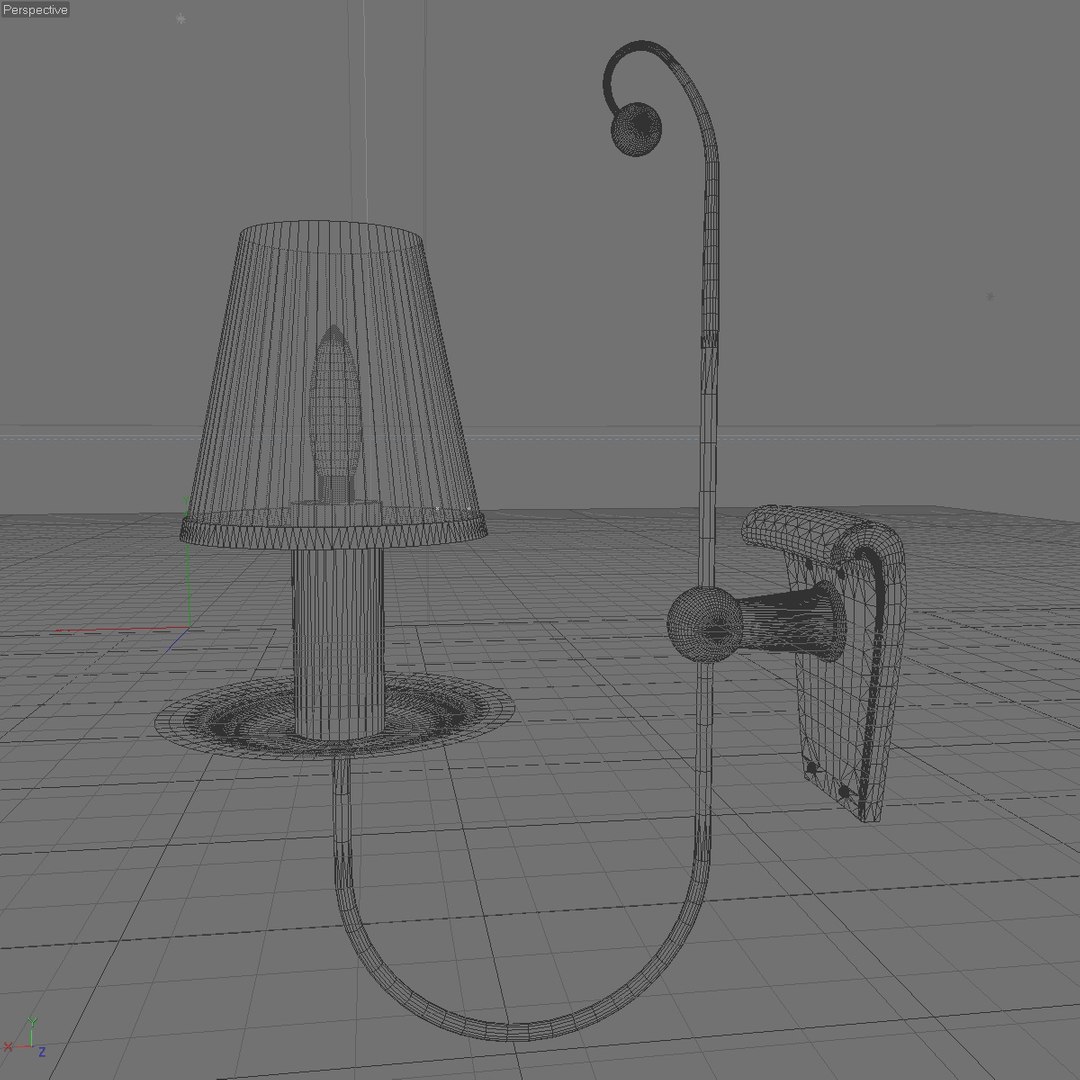 3ds gothic wall lamp light