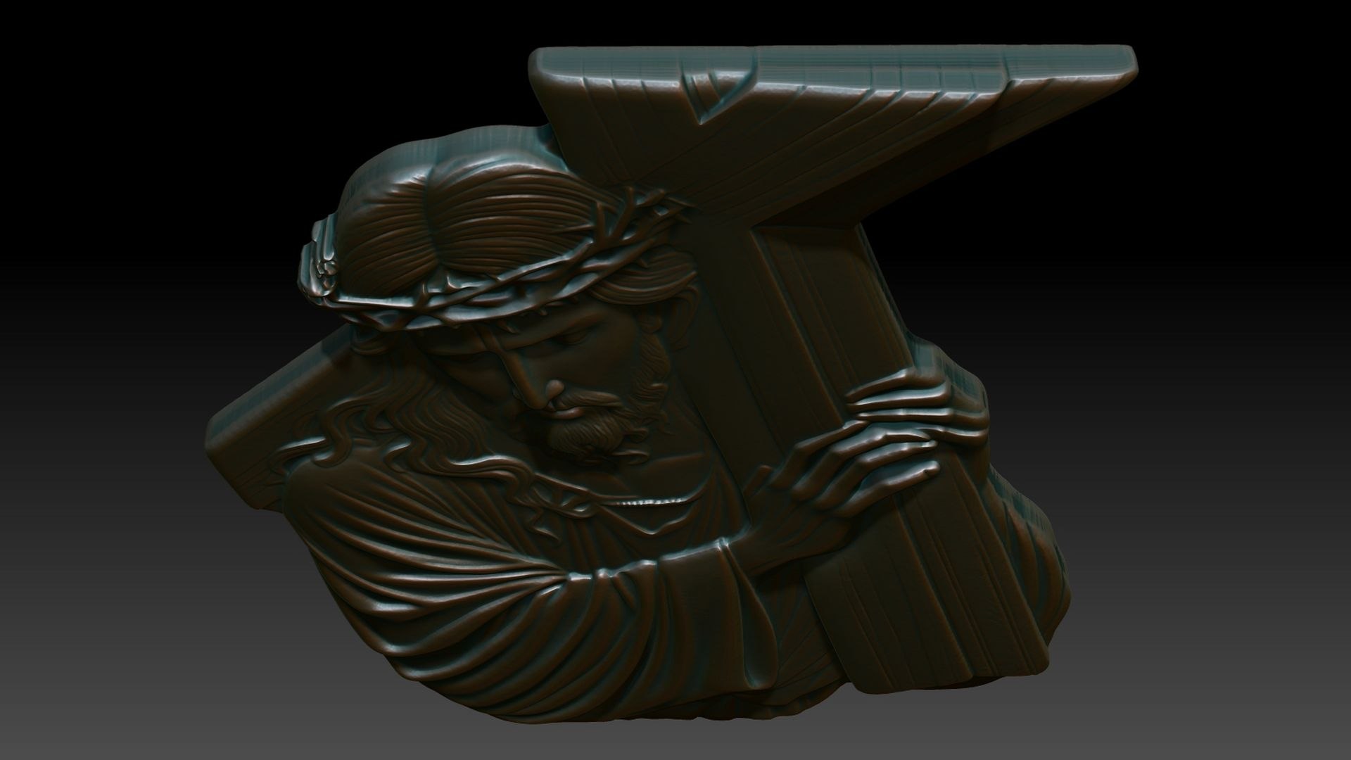 3D Jesus Carrying The Cross Basrelief 04 240608 - TurboSquid 2368716