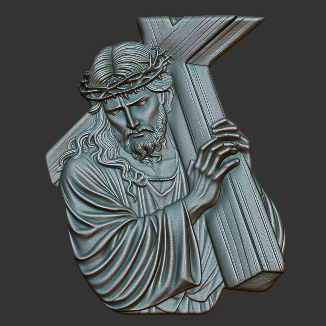 3D Jesus Carrying The Cross Basrelief 04 240608 - TurboSquid 2368716