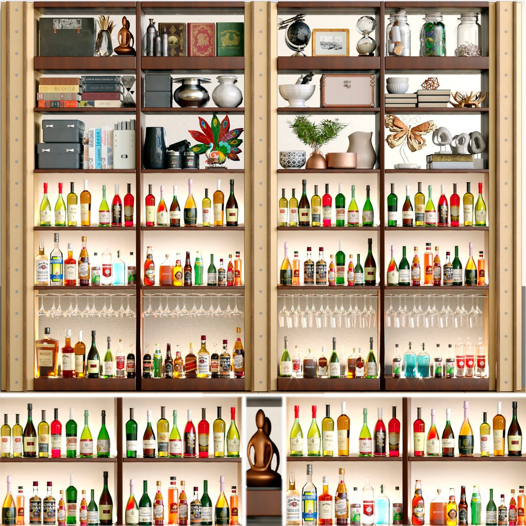 3D Alcohol Bar - TurboSquid 1368508