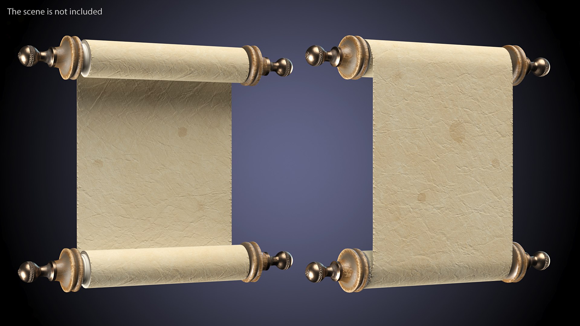 3D Model Antique Unfolded Blank Parchment Scroll - TurboSquid 1781644