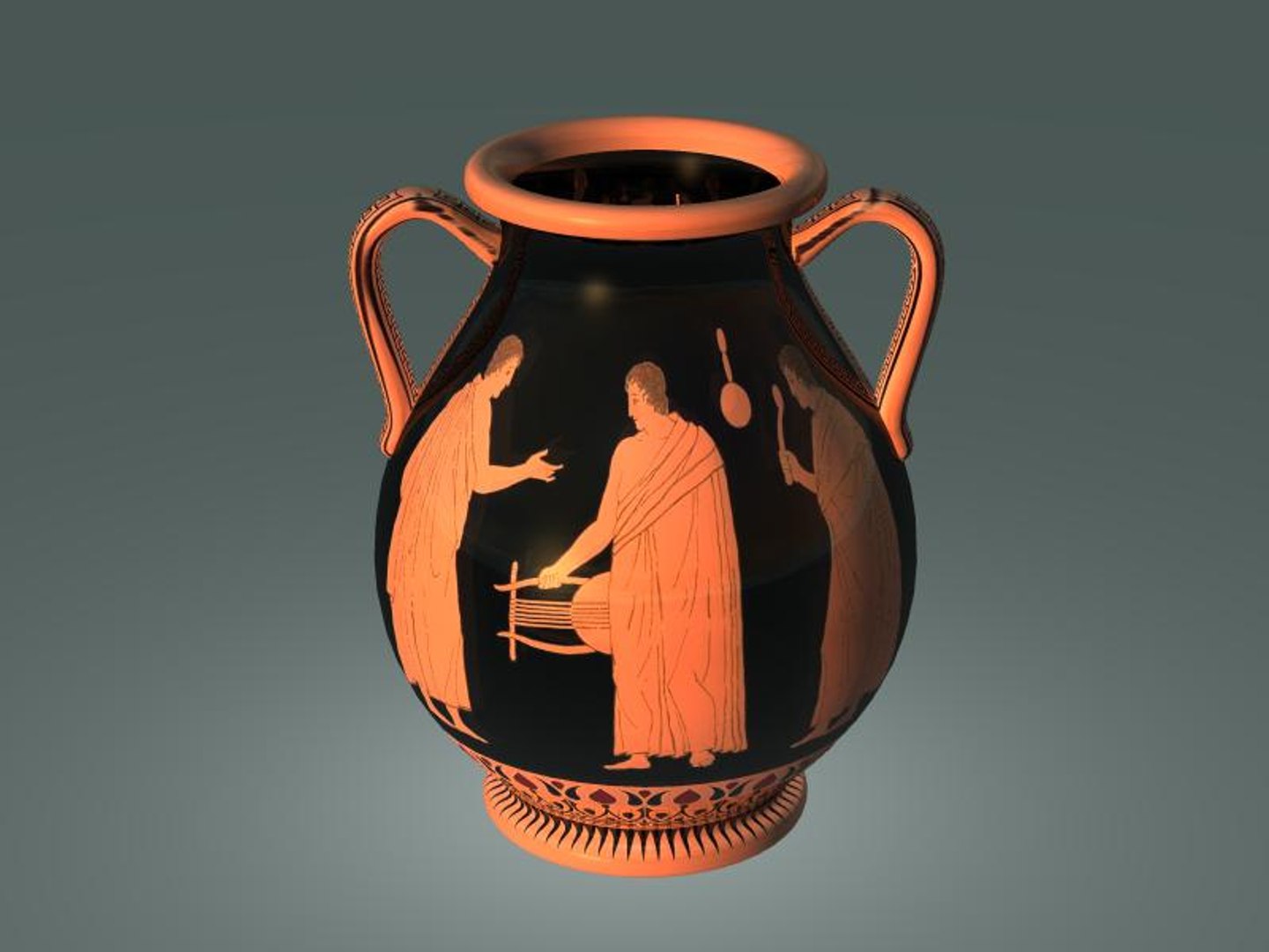 Ancient Red Figure Pottery-pelike Obj