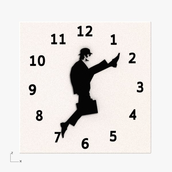 modelo 3d Reloj de pared Monty Python Silly Walks - TurboSquid 826092