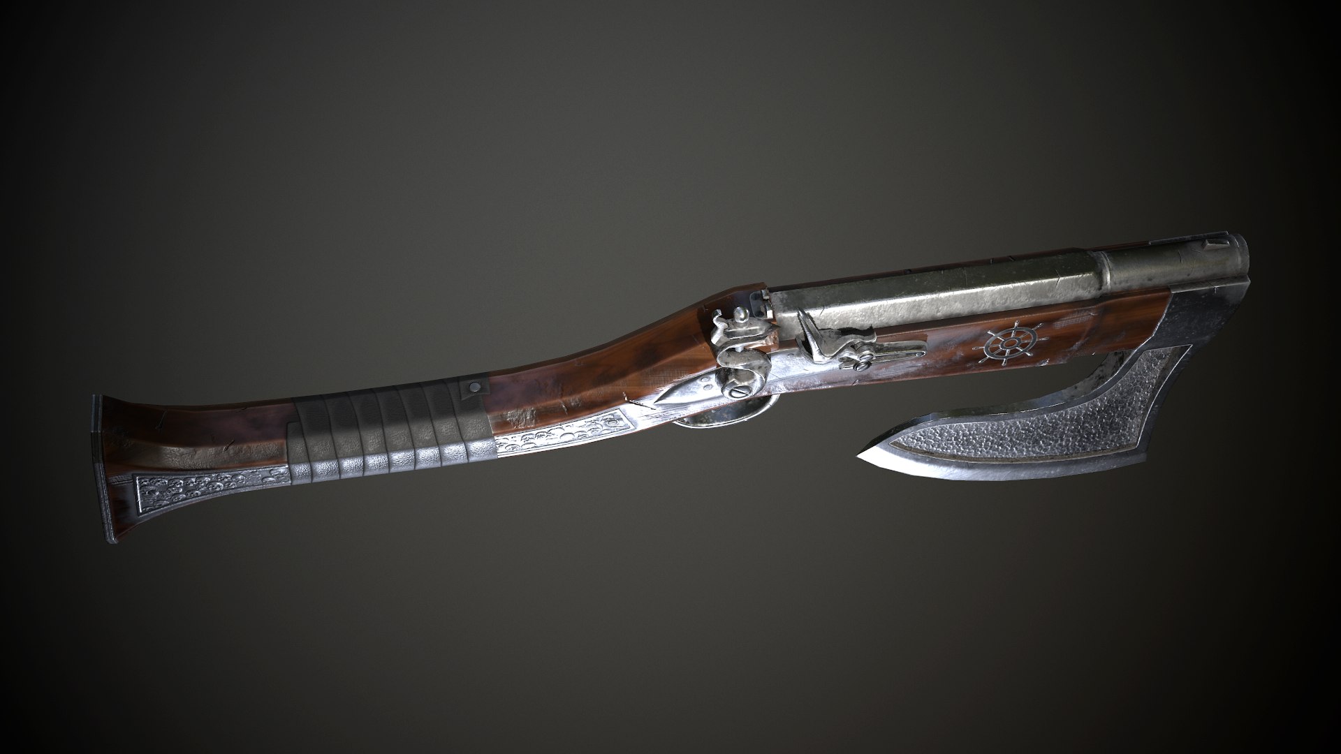 Flintlock Axe-gun - 3d Model