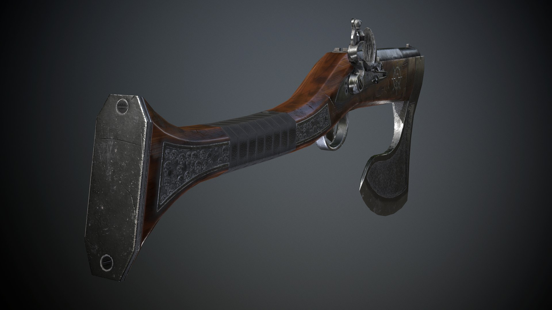 Flintlock Axe-gun - 3d Model