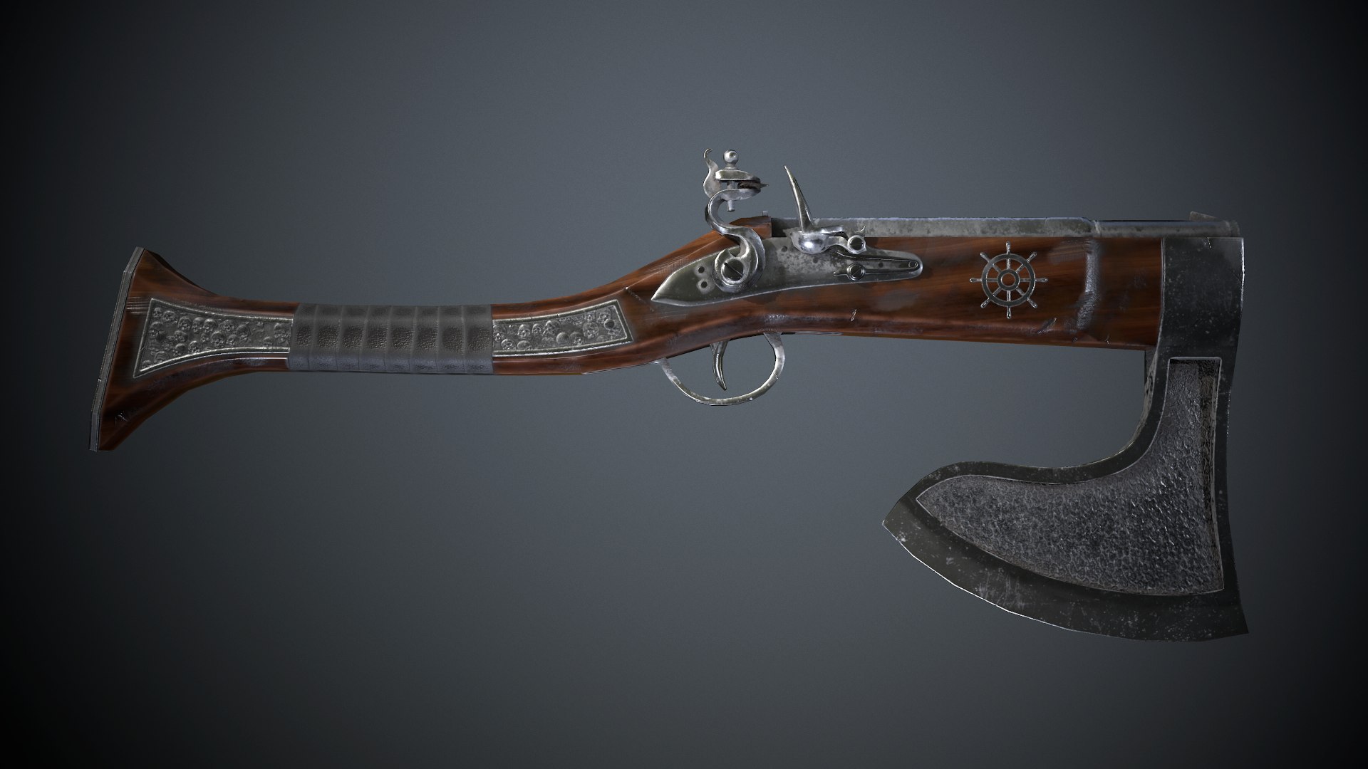 Flintlock Axe-gun - 3d Model