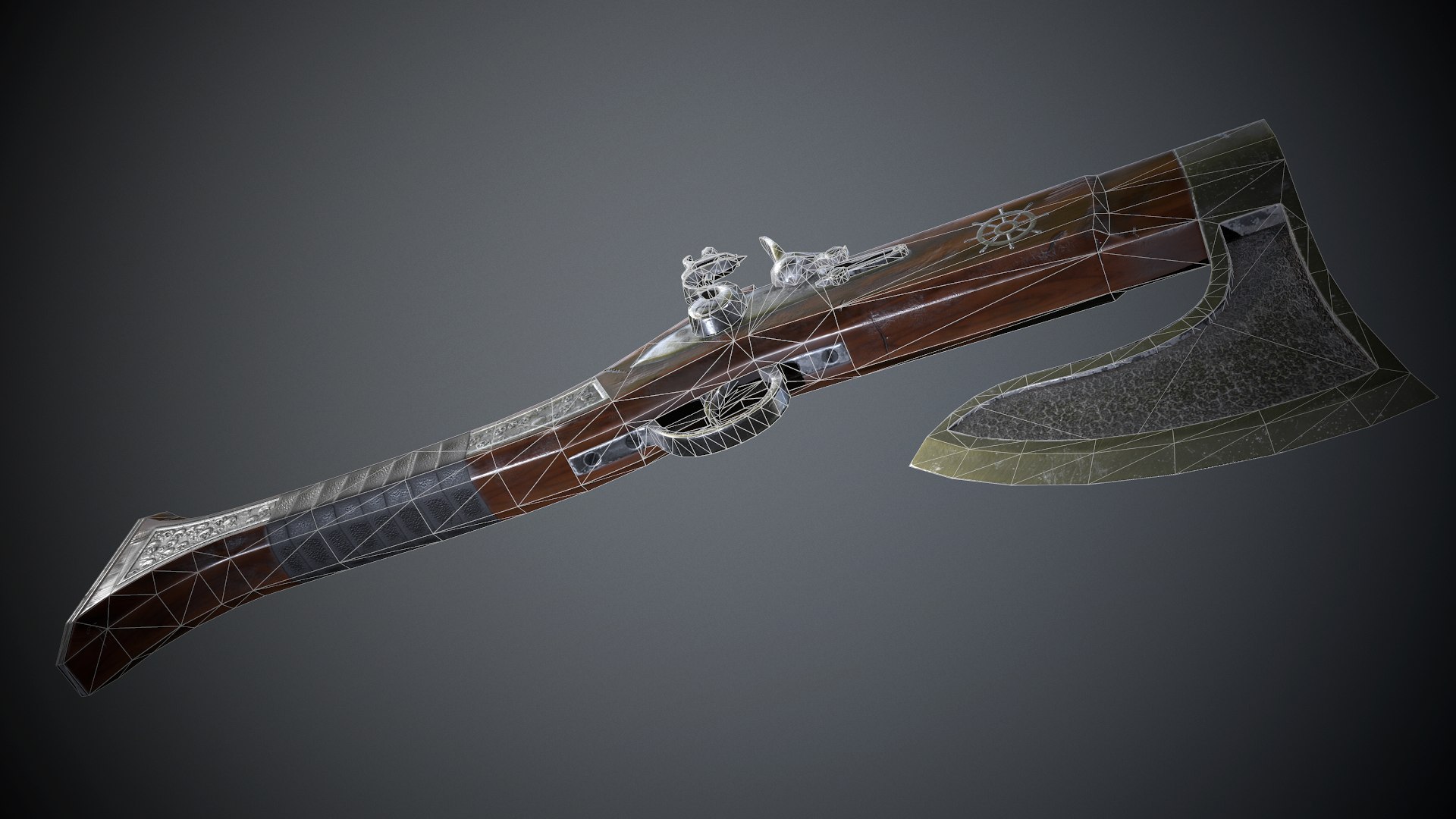 Flintlock Axe-gun - 3d Model