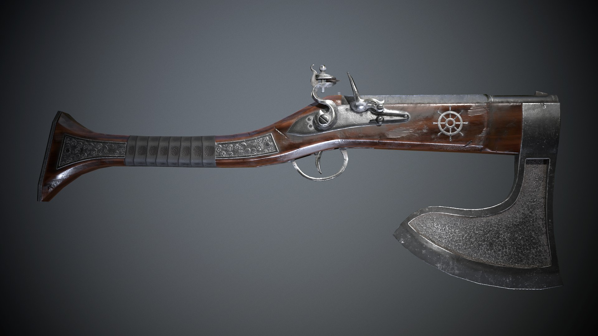 Flintlock Axe-gun - 3d Model