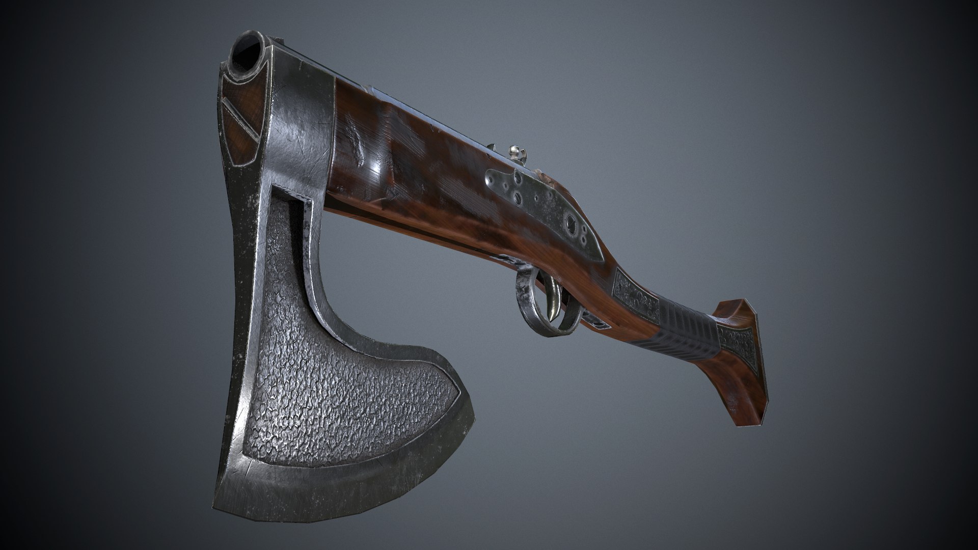Flintlock Axe-gun - 3d Model