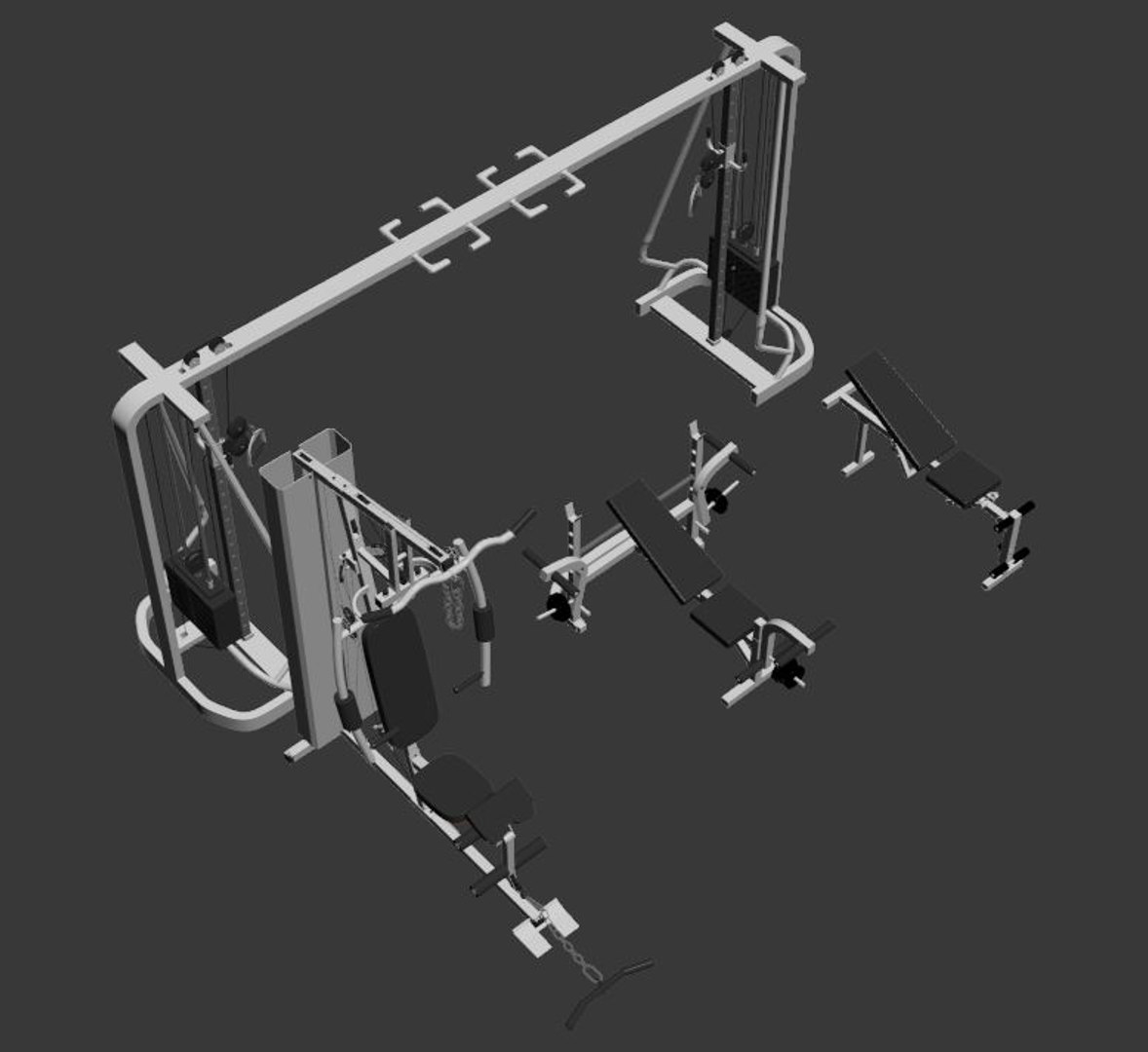 Gym Equipment 3D Model - TurboSquid 1367586