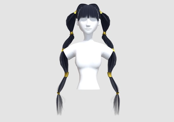 Ponytails Two Hairstyle 3D - TurboSquid 1940727