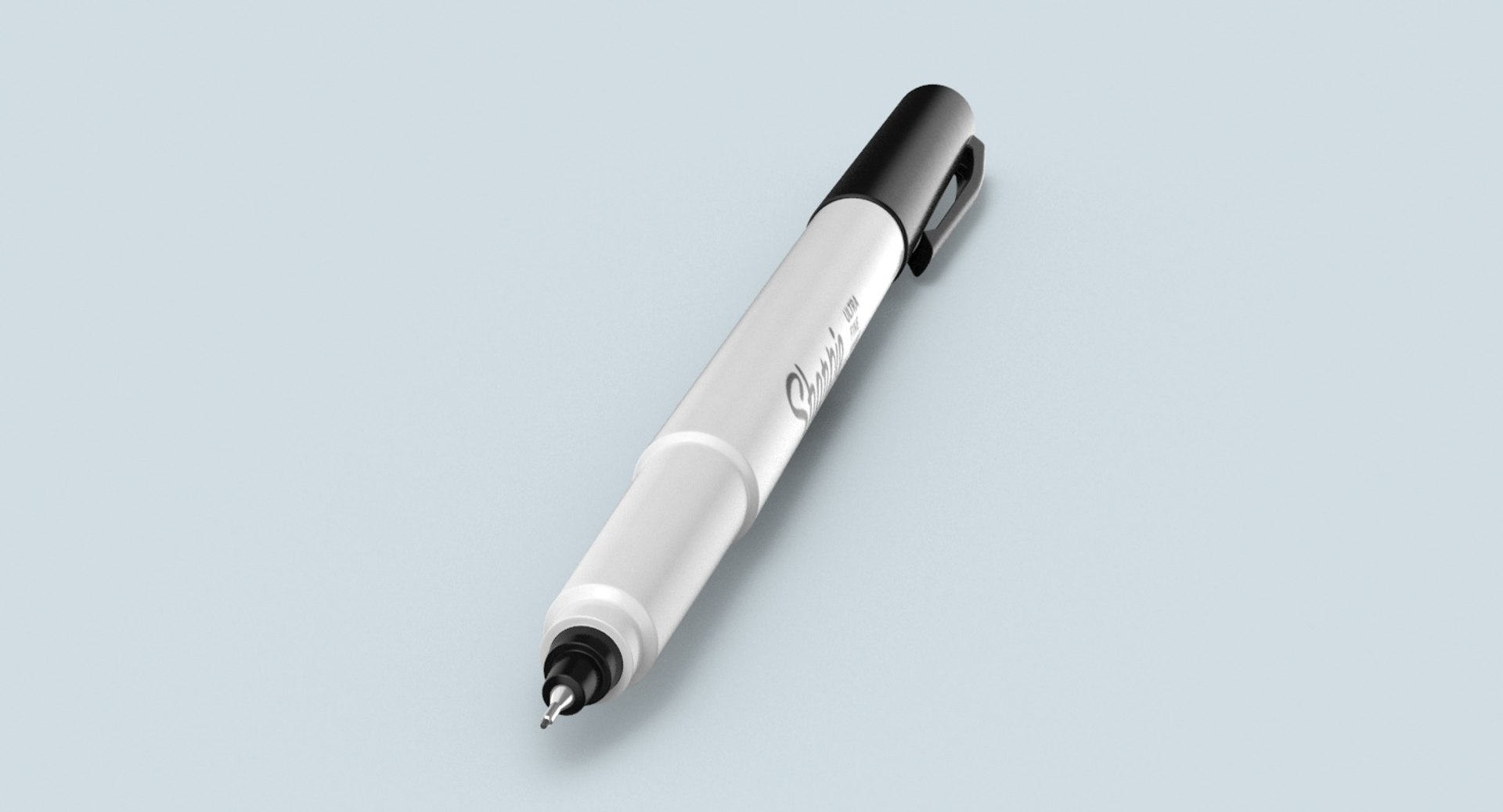 Thin-sharpie-marker---branded-cap-off 3D Model - TurboSquid 1312467