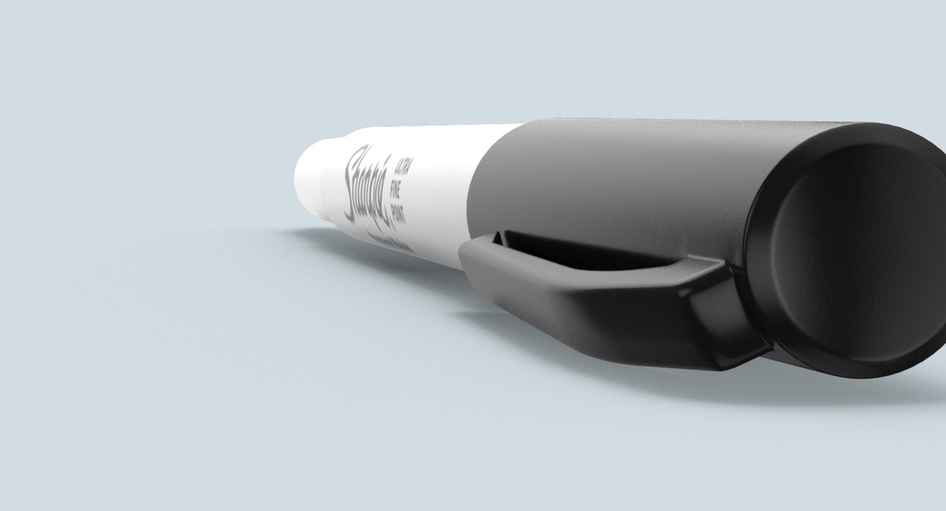 Thin-sharpie-marker---branded-cap-off 3D Model - TurboSquid 1312467