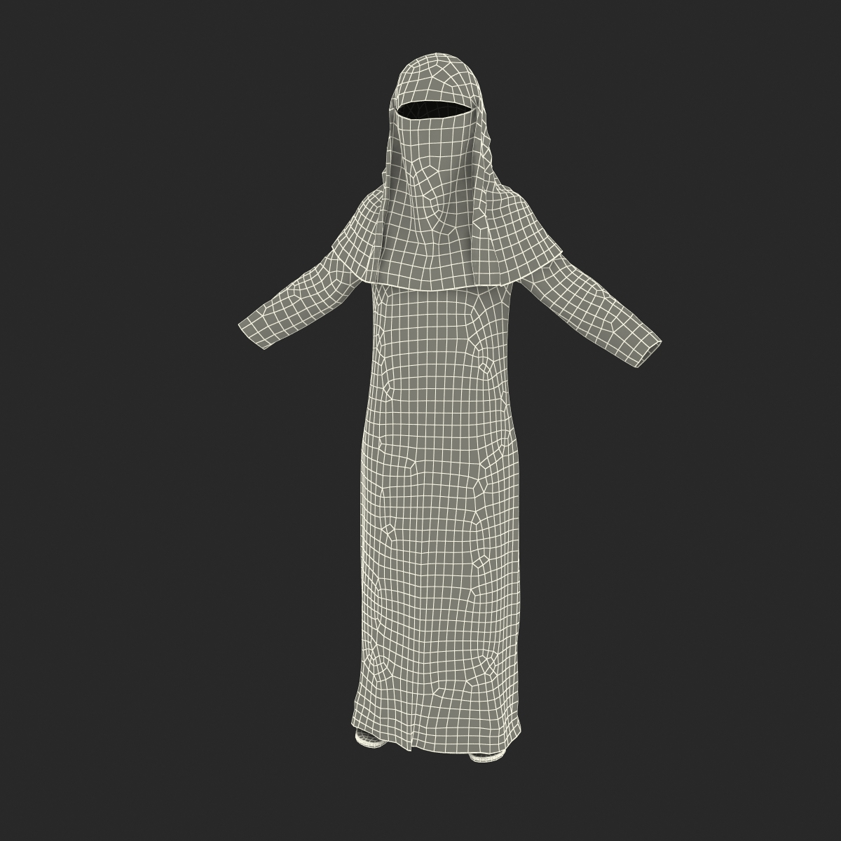 3d model traditional arab ladies dress