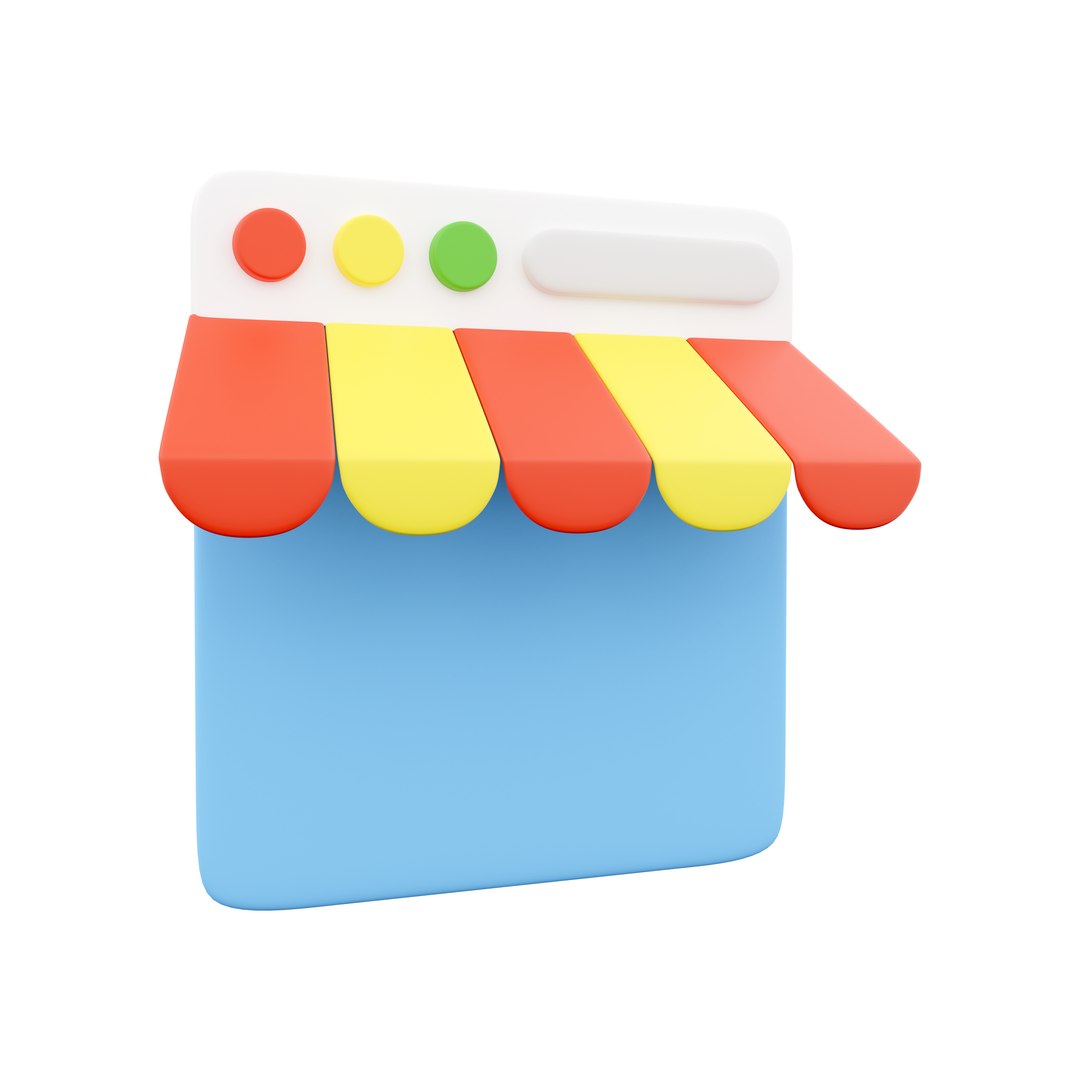 3D 3d Online Shopping Web Store Icon Model - TurboSquid 1934996