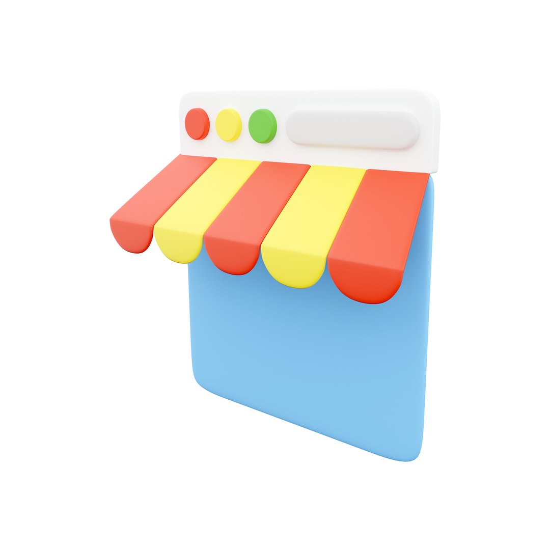 3D 3d Online Shopping Web Store Icon Model - TurboSquid 1934996