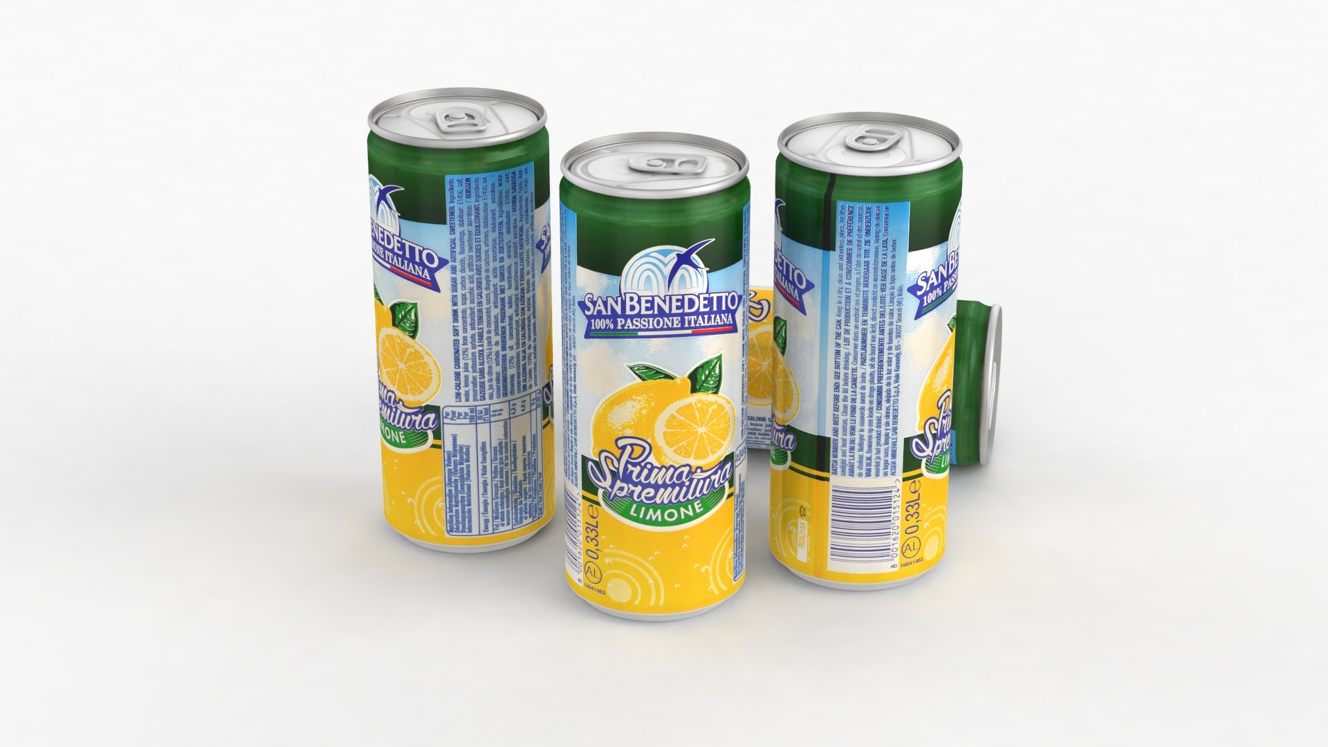 3D Beverage Can San Benedetto Prima Spremitura Limone 330ml Tall 2021 ...