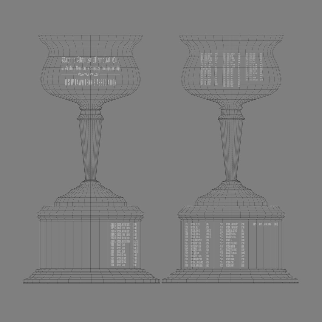 3D Australian Open 2025 Women Singles Trophy Low Poly L2298 ...