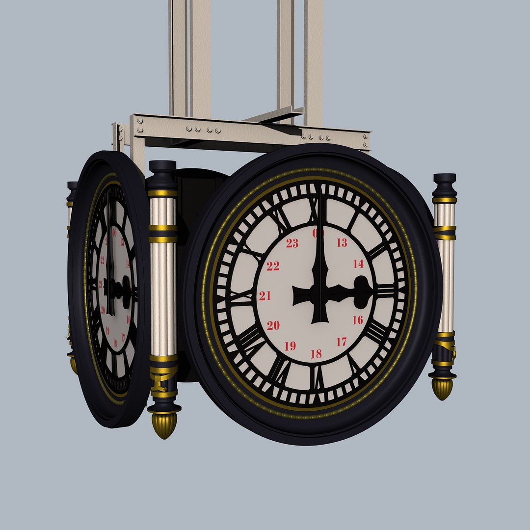 3d Clock Waterloo Railway Station Model