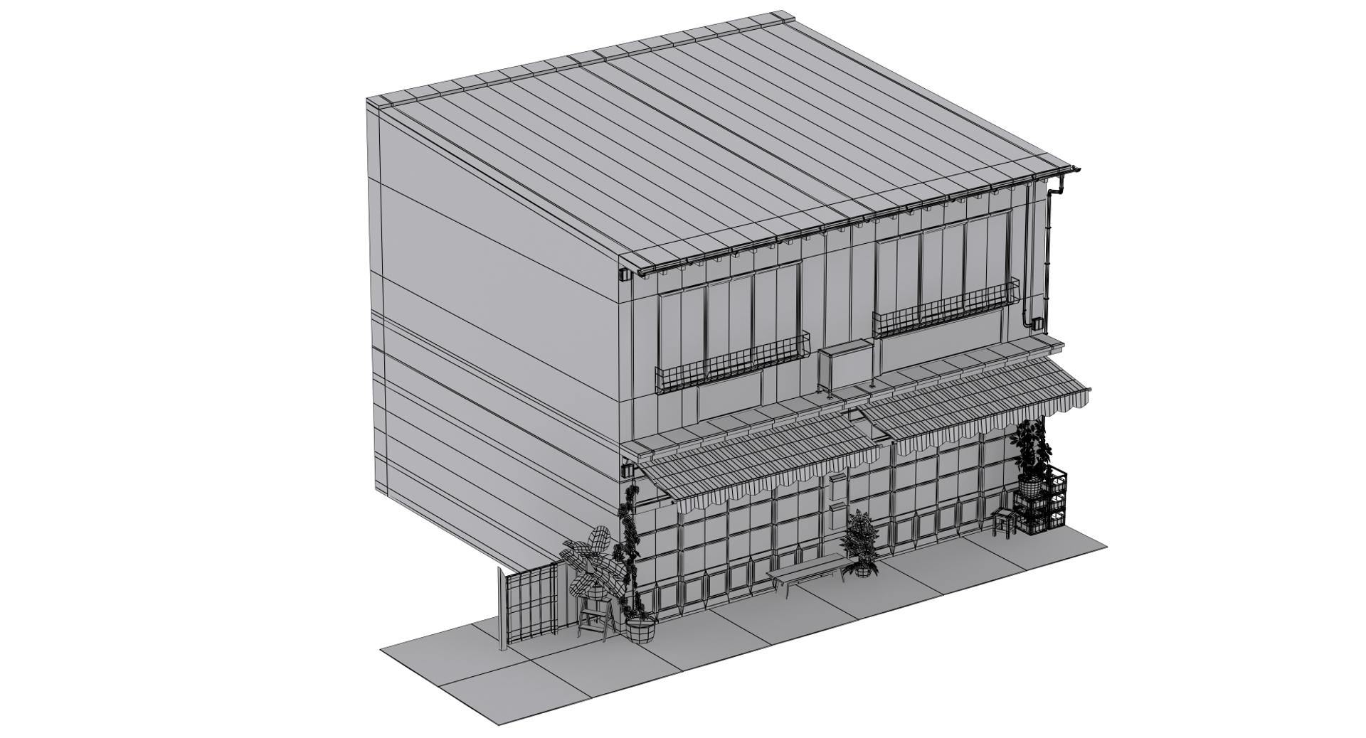 3D old japanese store model - TurboSquid 1357977