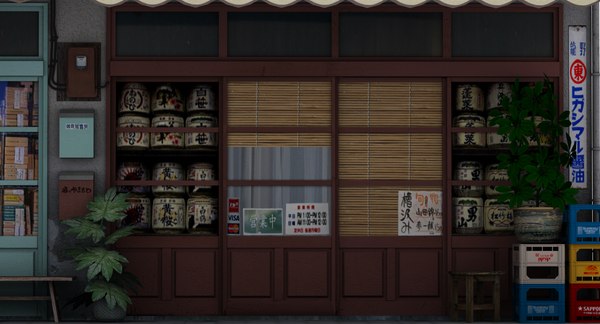 3D old japanese store model - TurboSquid 1357977