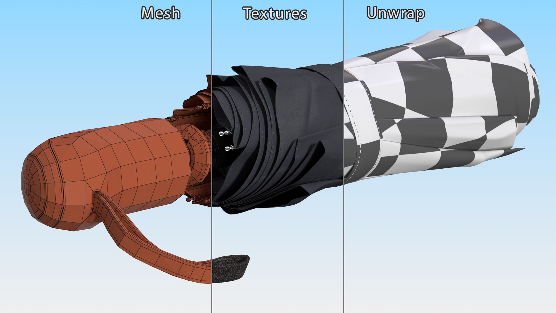 3D Compact Folded Umbrella Model - TurboSquid 2211800