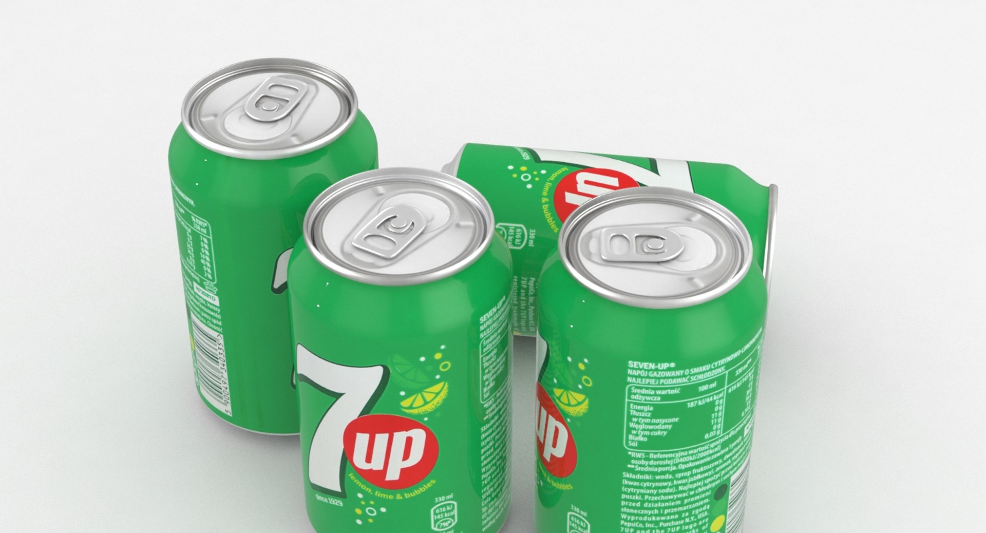 Beverage 7up 330ml 3D model | 1147960 | TurboSquid