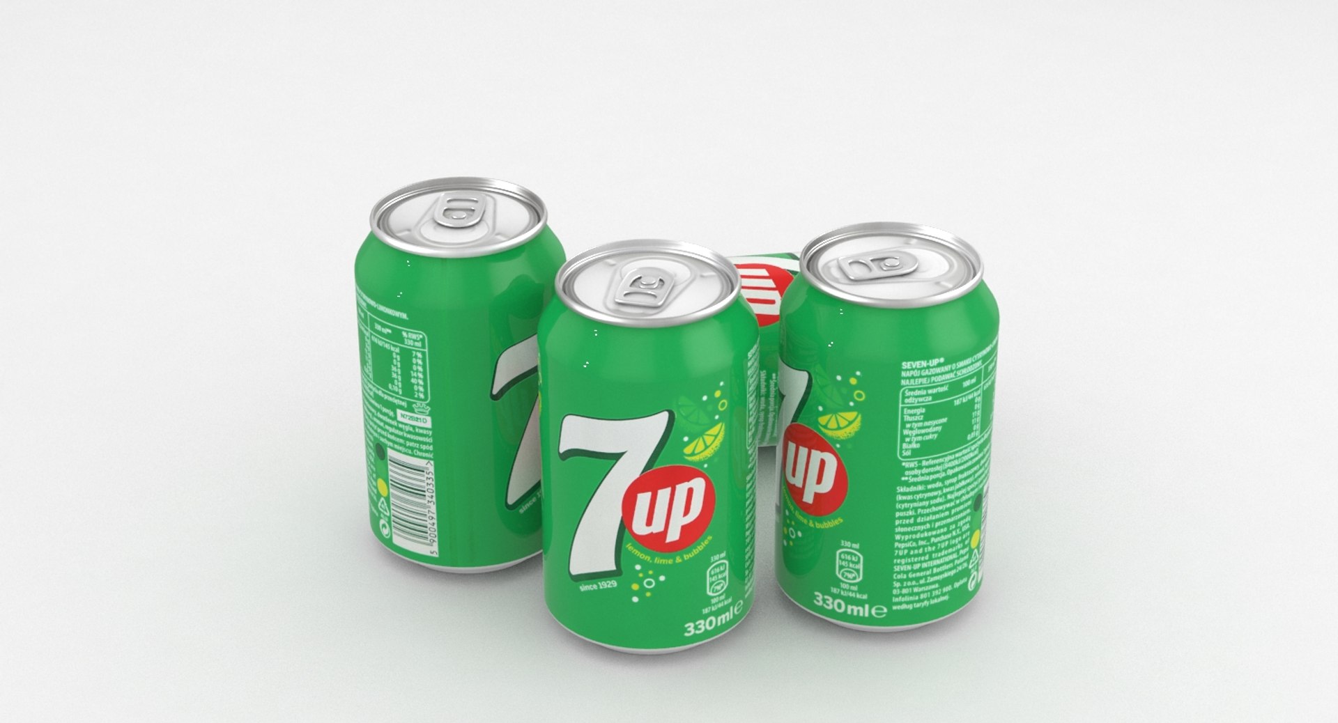 Beverage 7up 330ml 3D model | 1147960 | TurboSquid