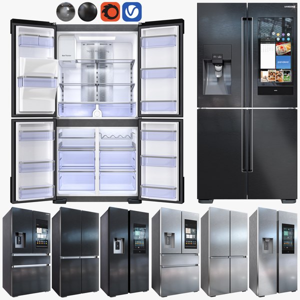 modelo 3d samsung refrigerator set - TurboSquid 2017882