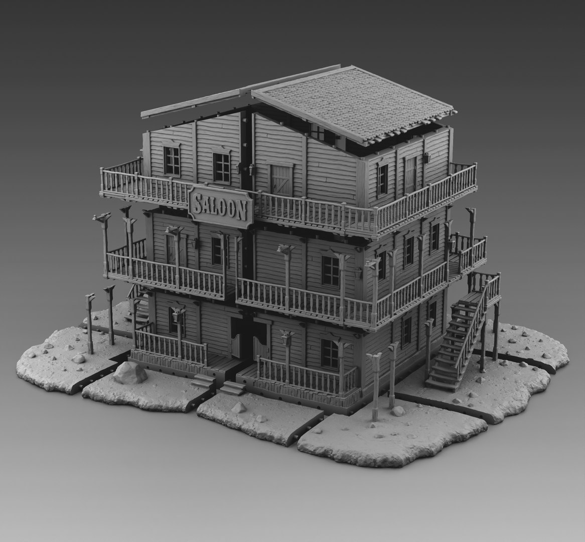 Saloon 3D Model - TurboSquid 1945896