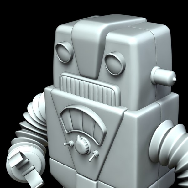 3d model fifties retro robot